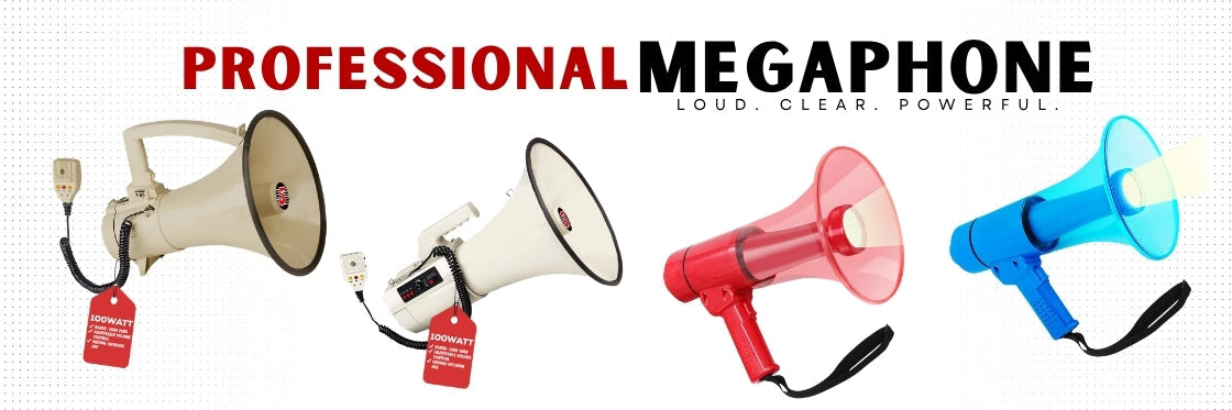Professional Megaphone Speaker Loud Bull Horn Mega Phone - 5 Core