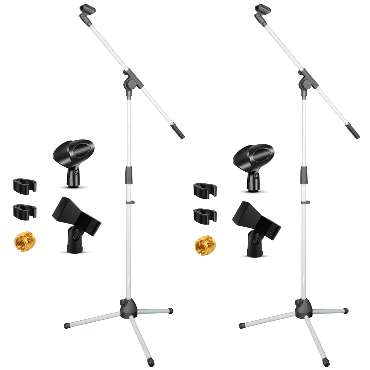 Mic Stand Floor Pair Adjustable Tripod Microphone Stands - 5 Core