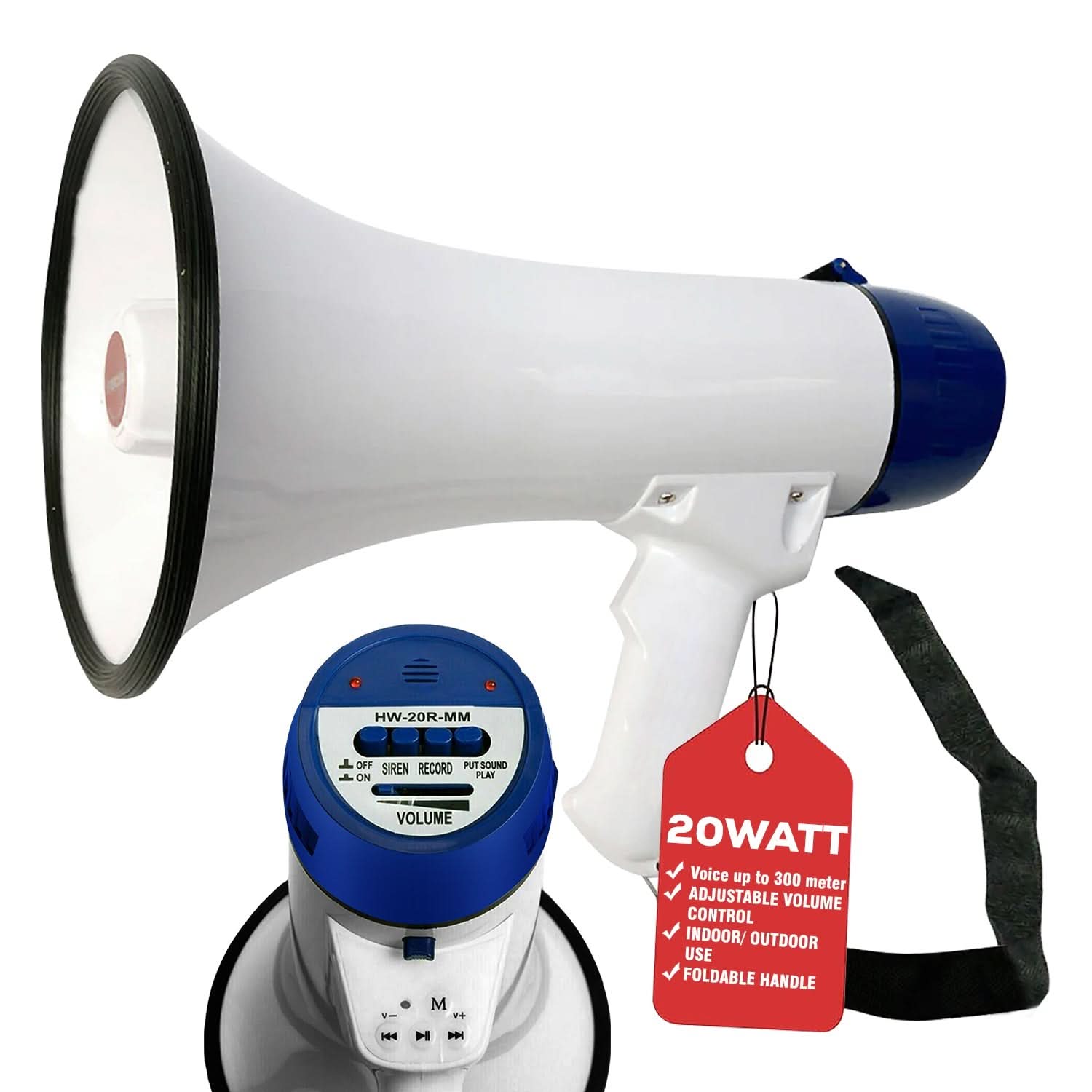 Mega phone Bullhorn Loudspeaker Portable 20W Megafono