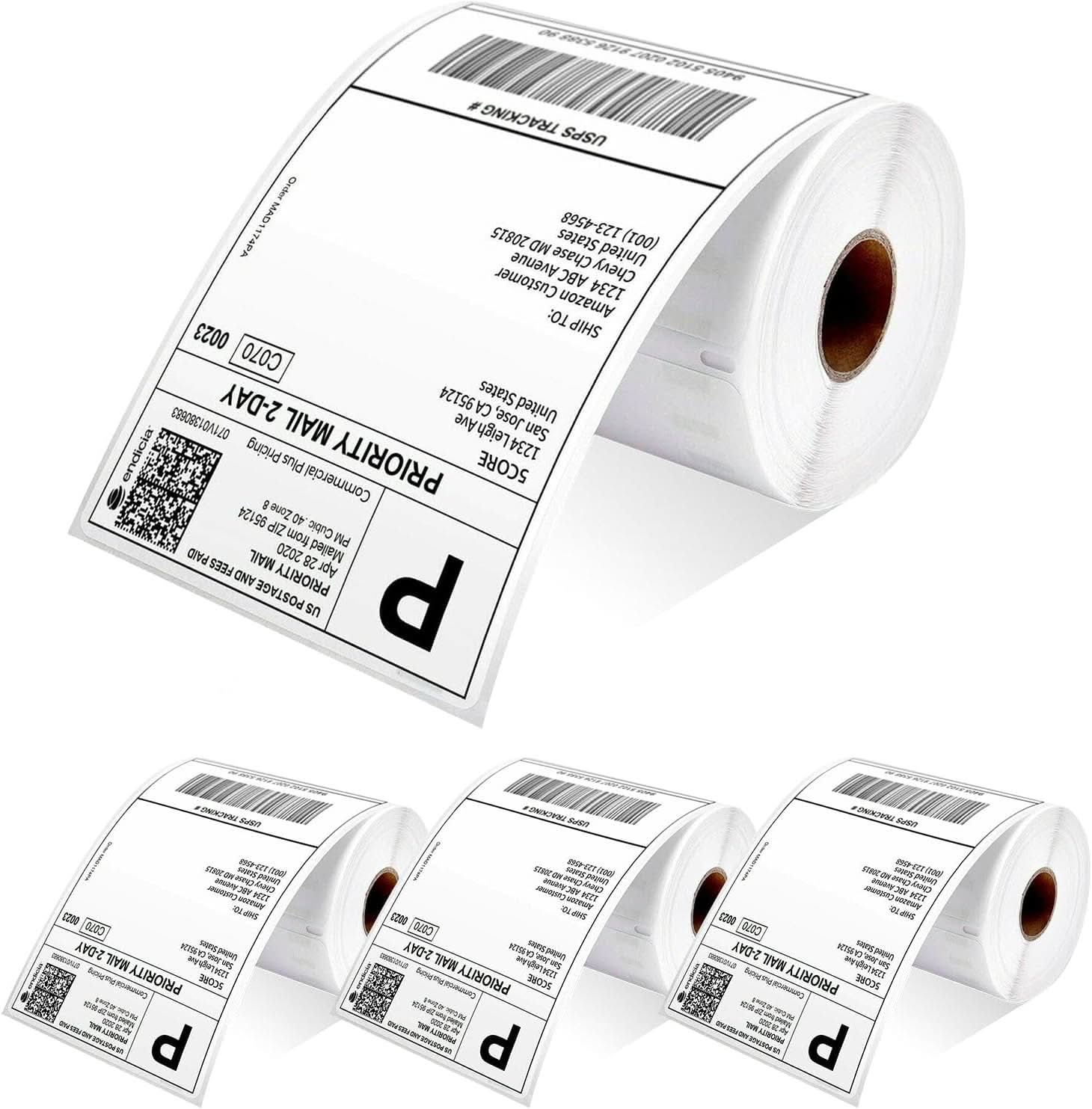 Shipping Label Direct Thermal 4Pk White Mailing Labels - 5 Core