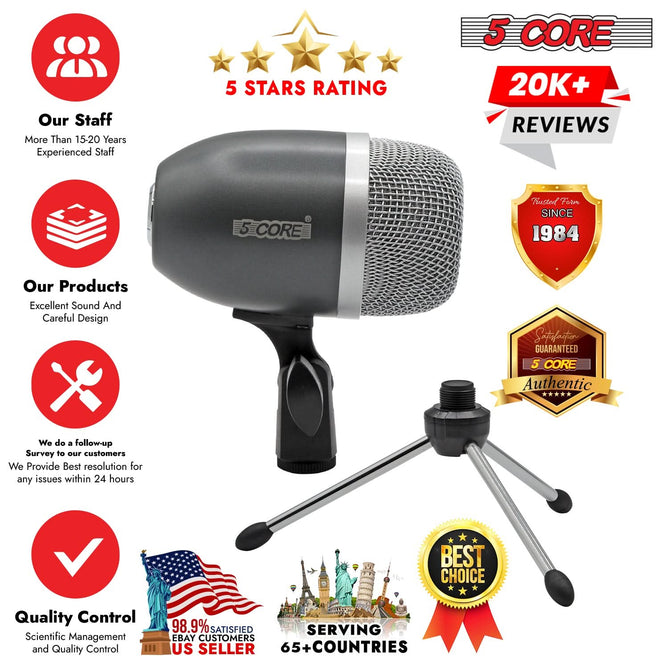 Tom Snare Drum Microphone Dynamic Cardioid Instrument Mic