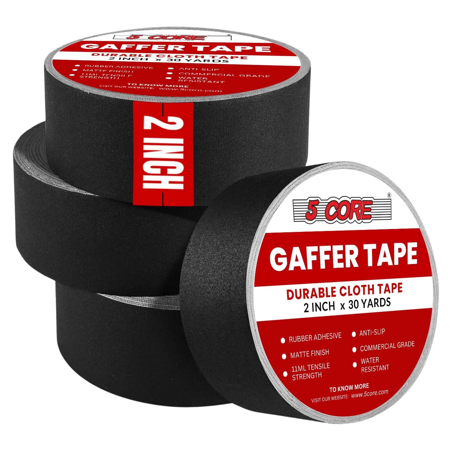 Gaffers Tape 2" 30 Yards 4Pcs Pro Gaff Tape Water Resistant