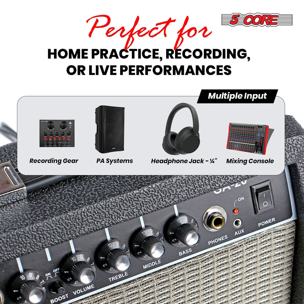 Guitar Amplifier 20W Electric Mini Portable Bass Amplificador