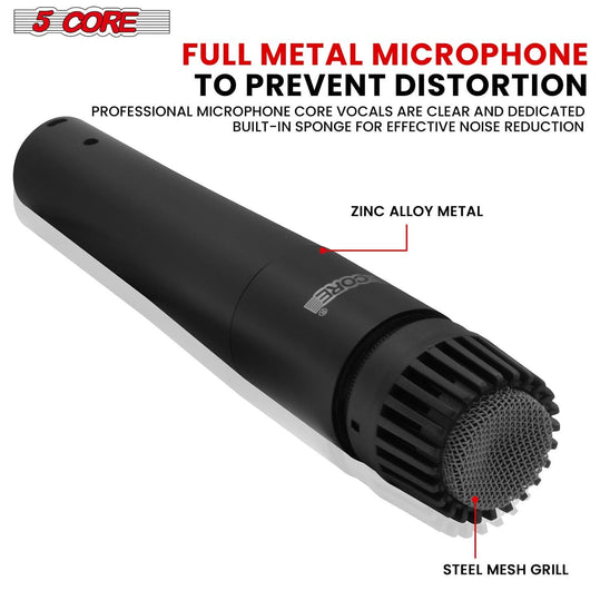 Drum Microphone Kit 9 Piece Bass/Tom/Snare Dynamic Mic Set