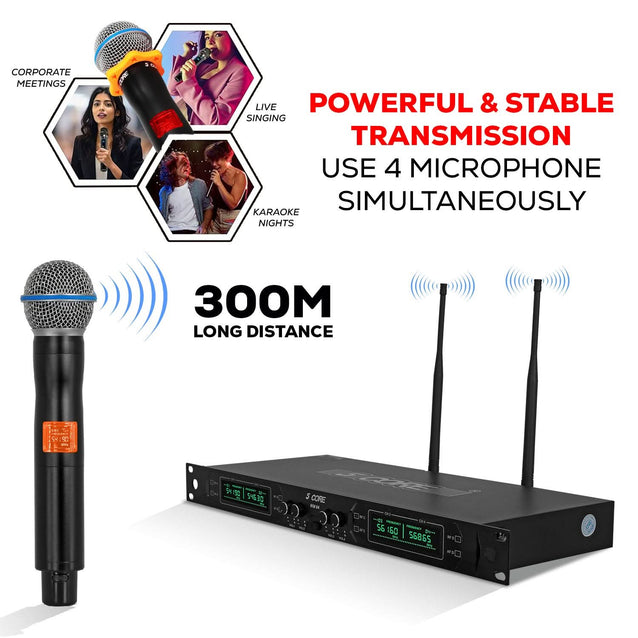 Wireless Microphone System Cordless Singing Karaoke Microfono